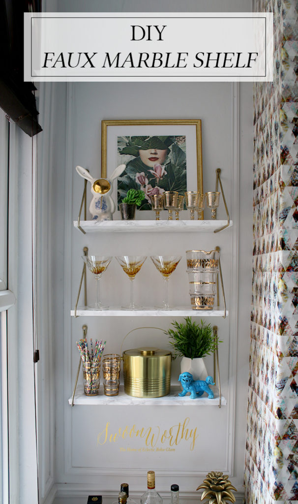 VIDEO: How to Create a Faux Marble Shelf - Swoon Worthy