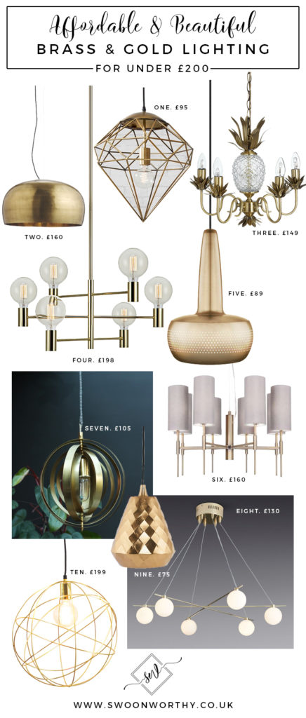 Affordable Lighting: Gold & Brass Ceiling Lights for Under £200 - Swoon ...