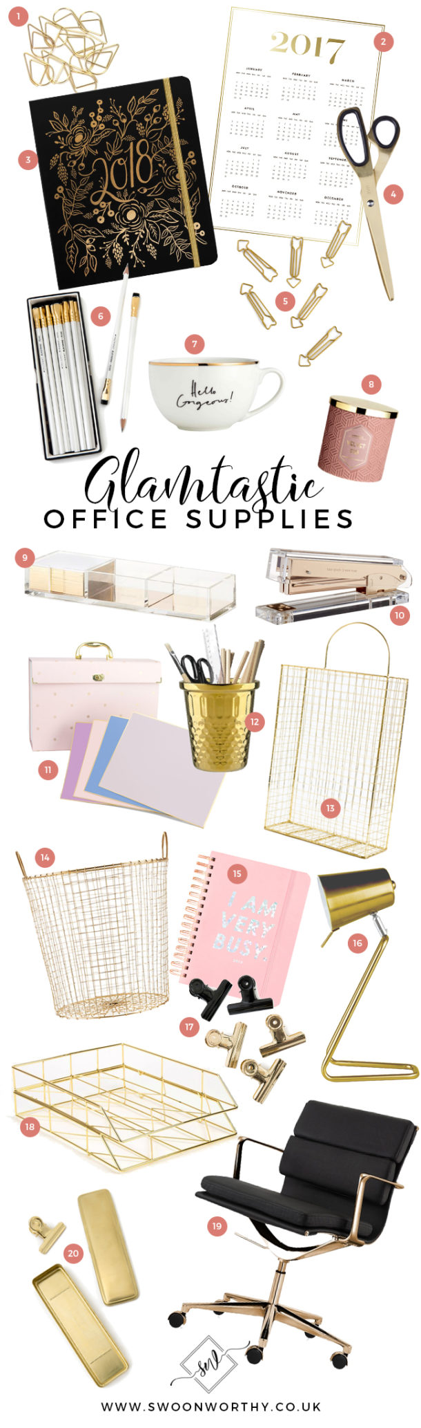 20 Gorgeous Glam Office Supplies - Swoon Worthy